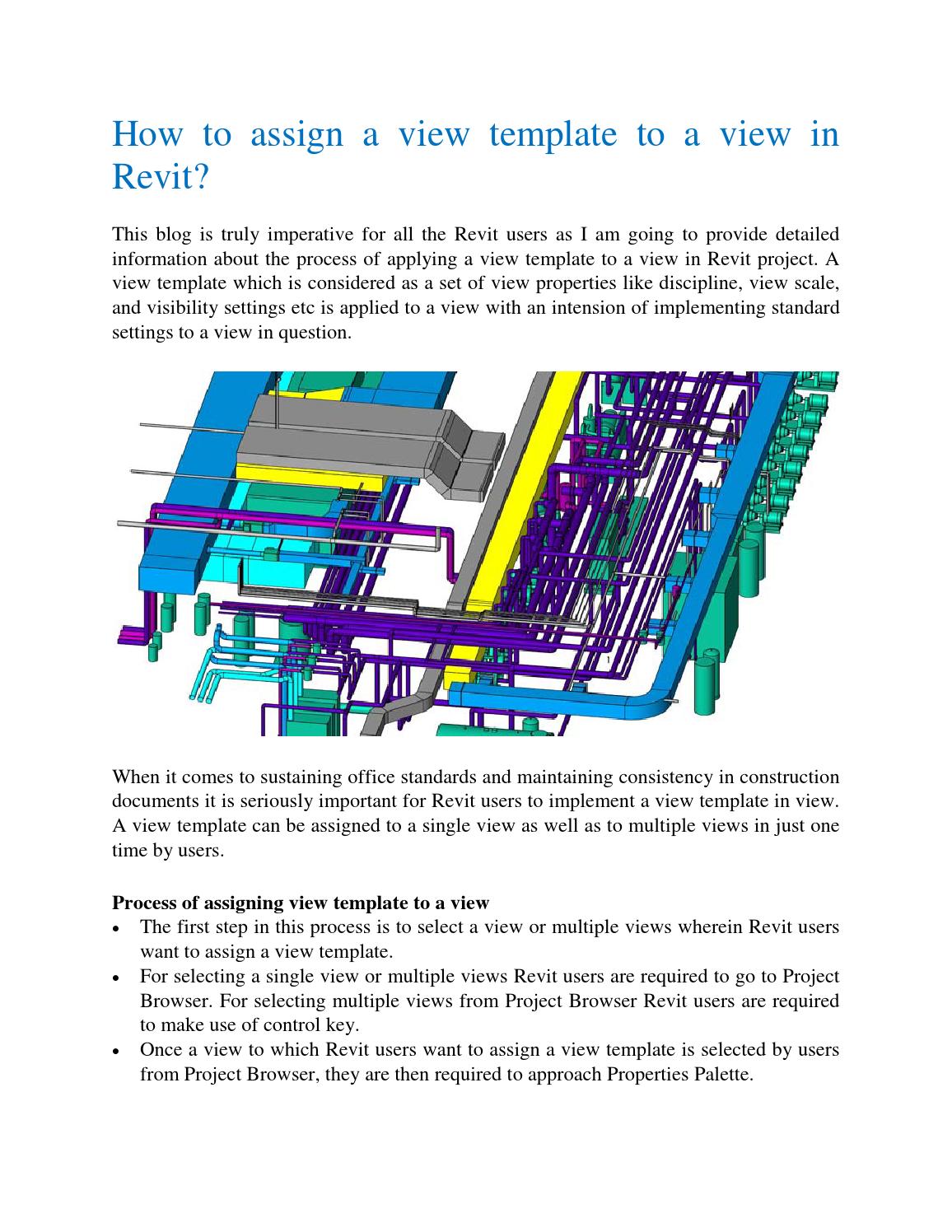 How to assign a view template to a view in Revit? by Tesla CAD – UK - Issuu