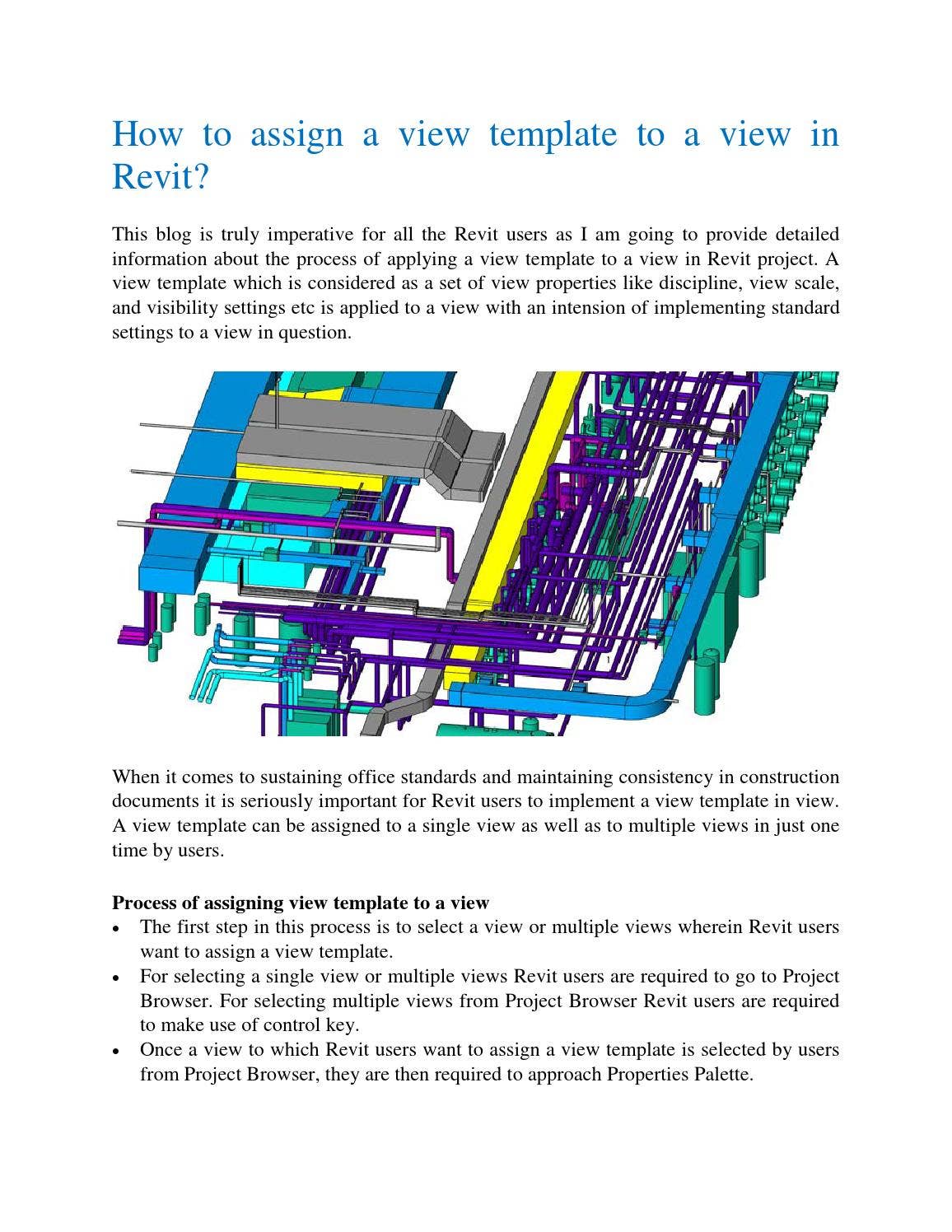 How to assign a view template to a view in Revit? by Tesla CAD UK Ltd ...