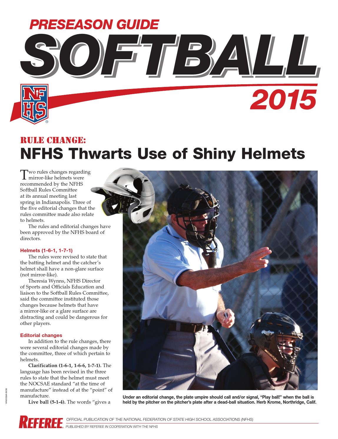 2015 NFHS Softball Preseason Guide - Sample Chapter by Referee Magazine ... 2015 NFHS Softball Preseason Guide - Sample Chapter by Referee Magazine ...