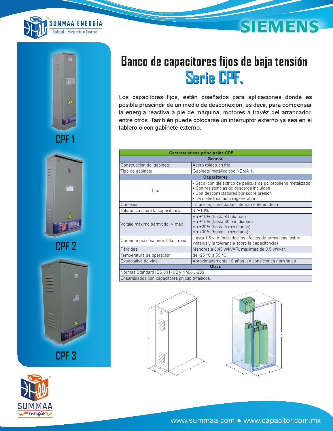 Banco de Capacitores Fijos de Baja Tensión Serie CPF by SUMMAA Energía ...