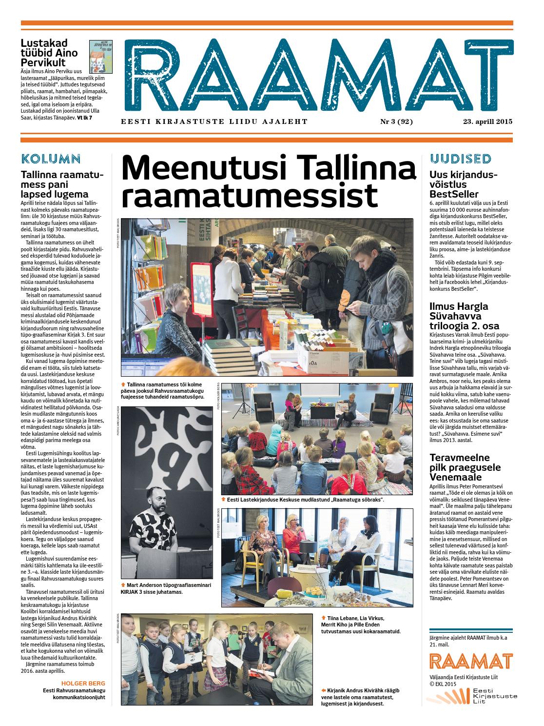 Ajaleht Raamat (aprill 2015) by Kaidi Urmet - Issuu