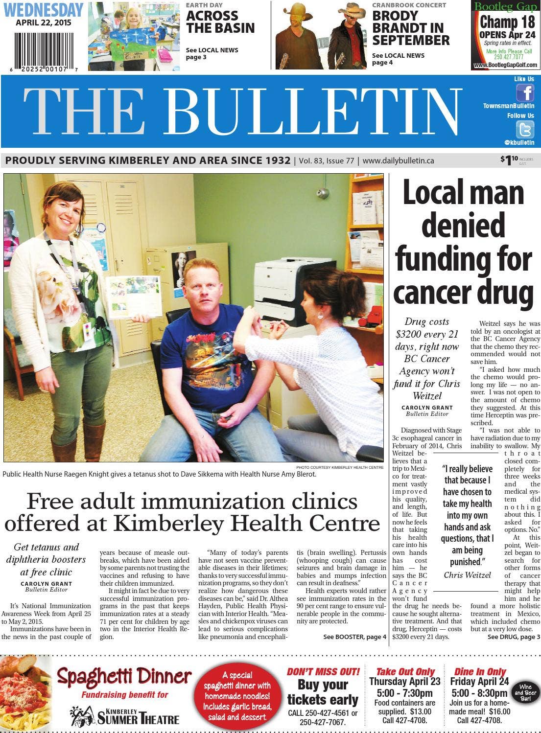 Kimberley Daily Bulletin, April 22, 2015 by Black Press Media Group - Issuu