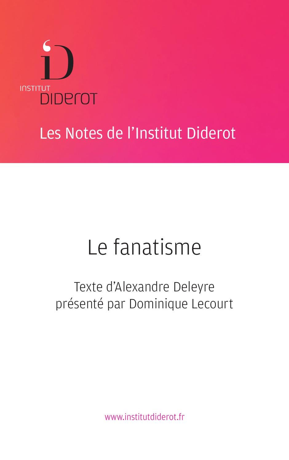 Le fanatisme by Institut Diderot - Issuu