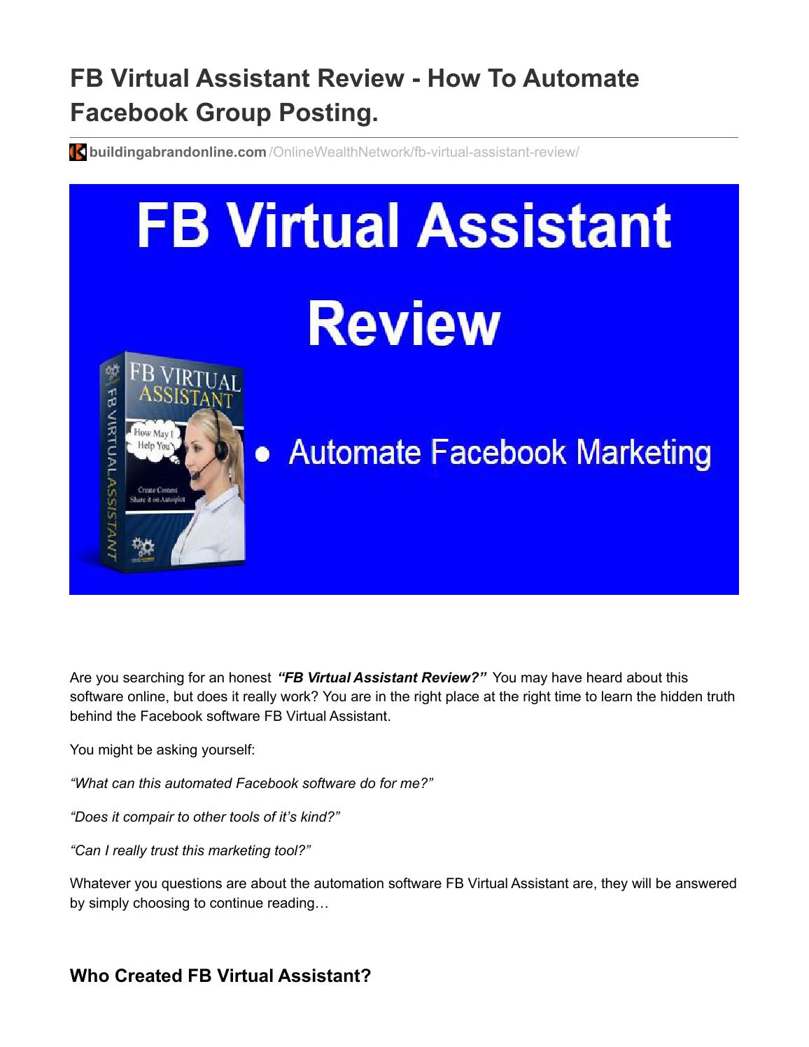 Fb virtual assistant review how to automate facebook group posting by ...