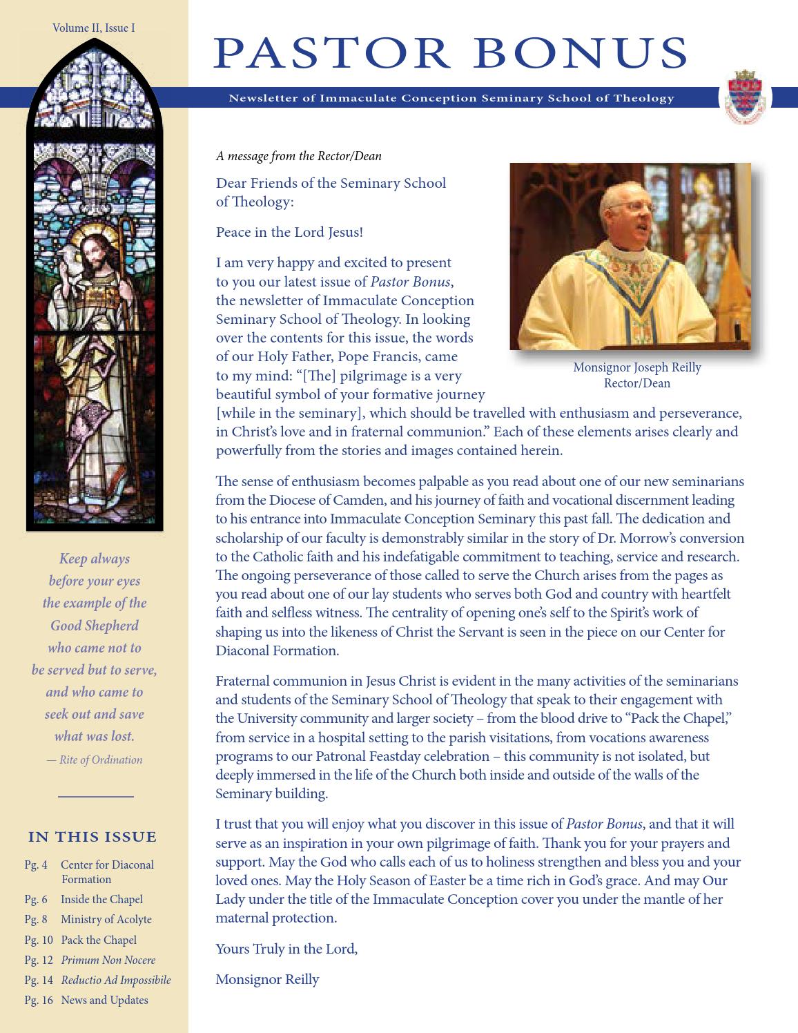 Pastor Bonus Volume II Issue 1 by Seton Hall Publications Alumni ...