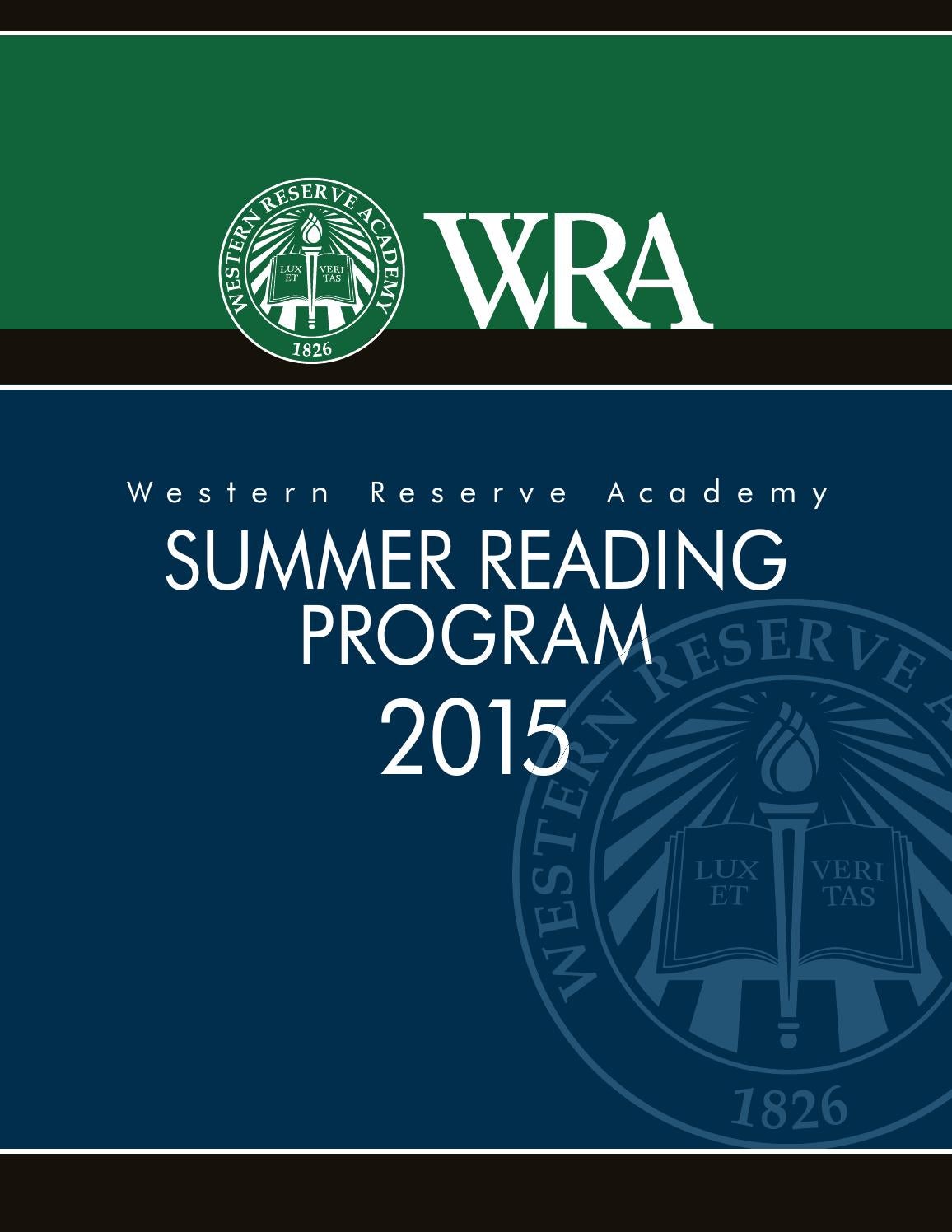 WRA Summer Reading Program 2015 by Western Reserve Academy - Issuu
