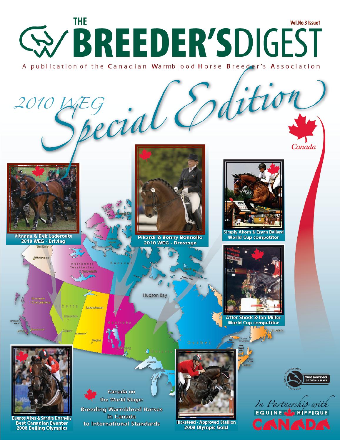 2010 Special Edition Breeders Digest - WEG by Canadian Warmblood Horse ...