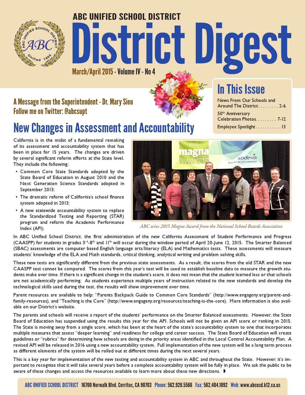 ABCUSD District Digest | March-April 2015 by Q Press - Issuu