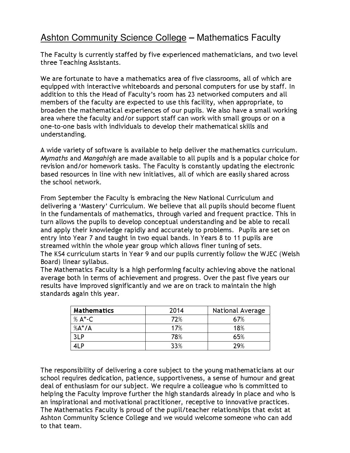 Maths Faculty Overview by Schudio - Issuu