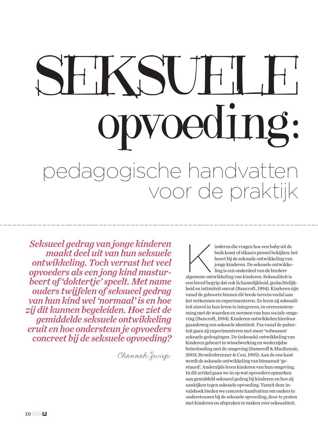 Seksuele opvoeding: pedagogische handvatten voor de praktijk by BV Uitgeverij SWP - Issuu