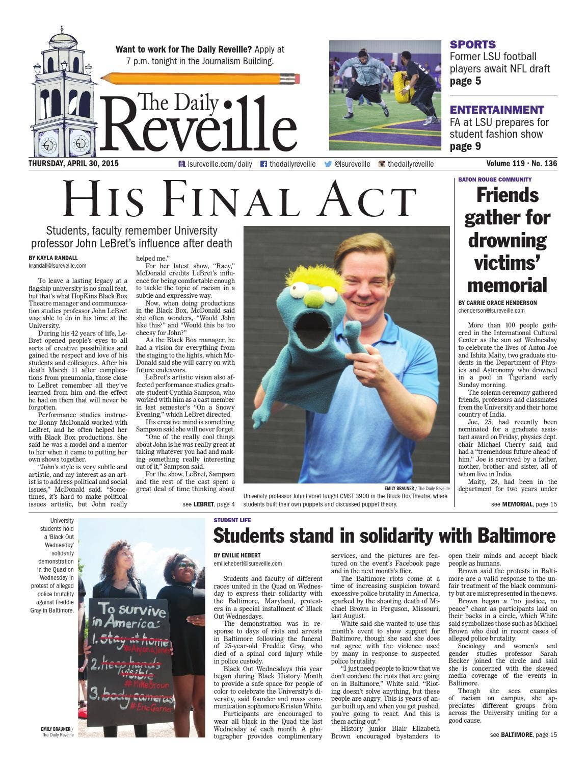 The Daily Reveille - April 30, 2015 by Reveille - Issuu