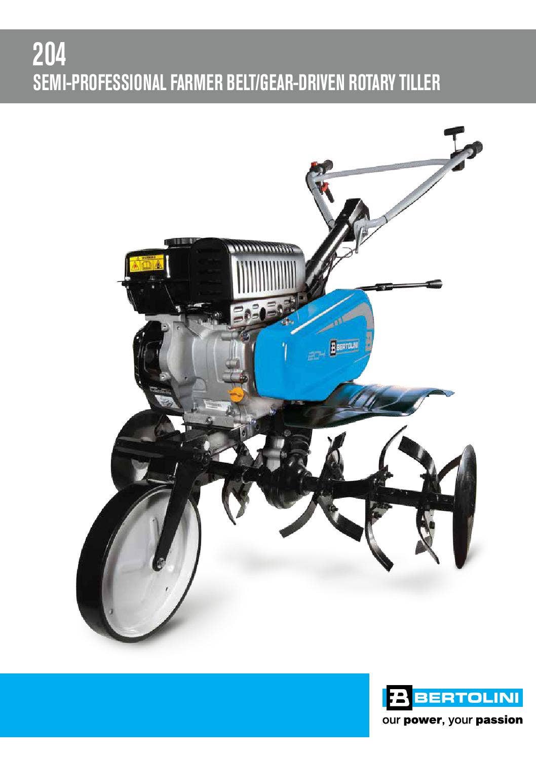 Bertolini - 204 semi-professional farmer belt-driven rotary tiller by Emak Spa - Issuu