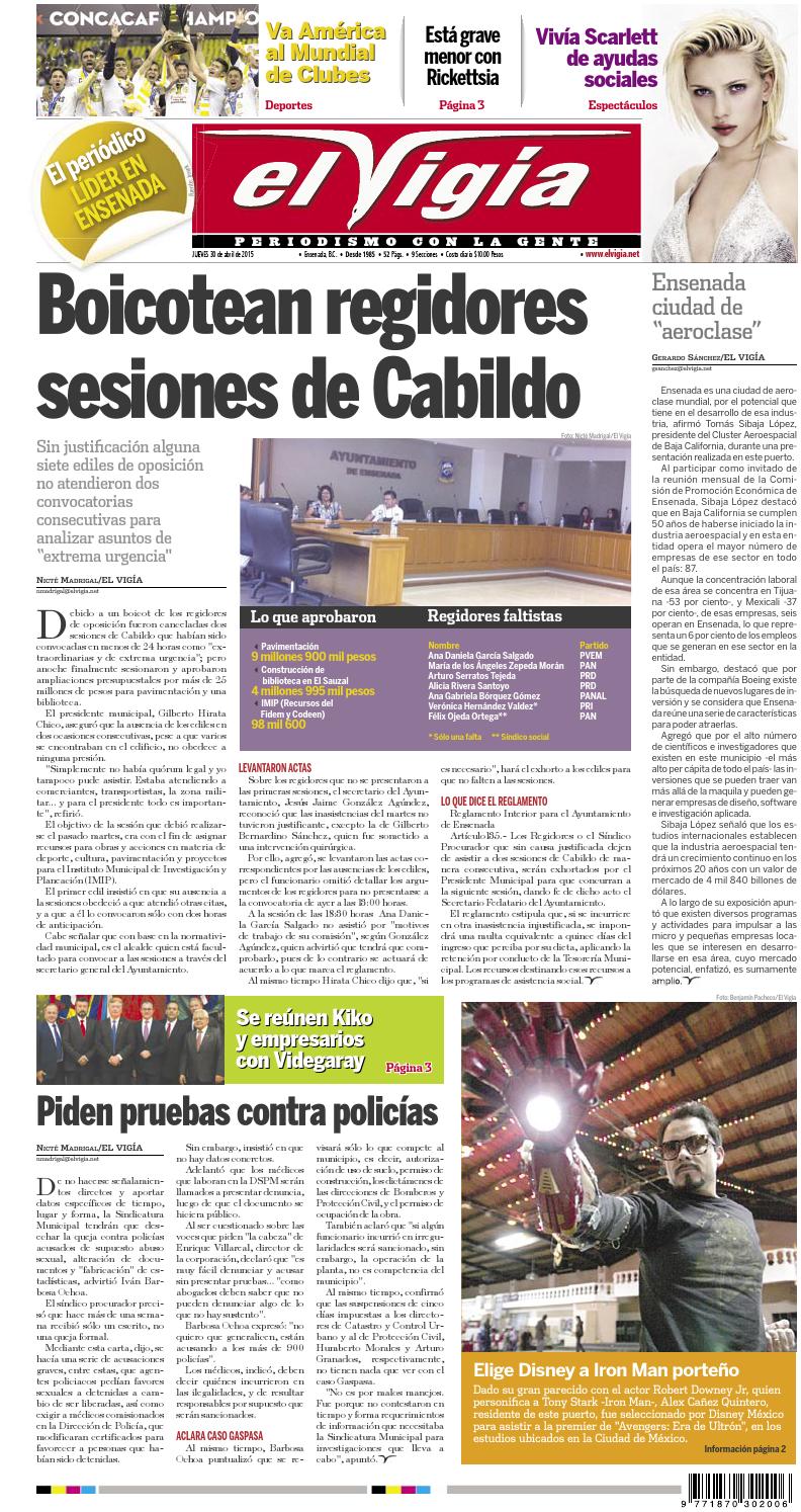 Periódico El Vigía, 30 de abril de 2015 by Editorial El Vigia - Issuu