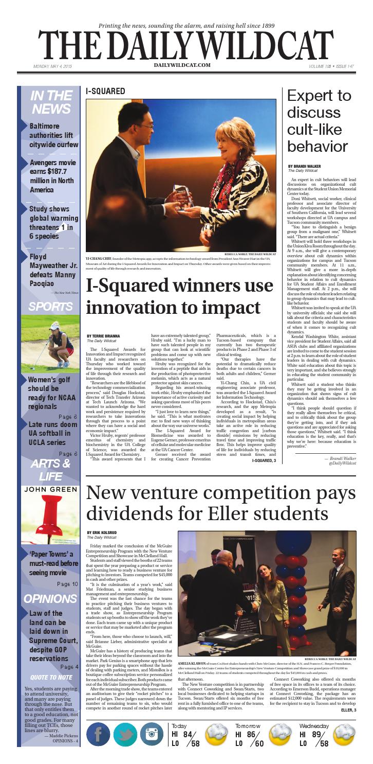 5.4.15 by Arizona Daily Wildcat - Issuu