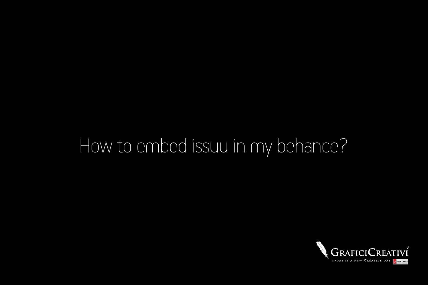 Embed issuu in behance by Marco Natolli - Issuu