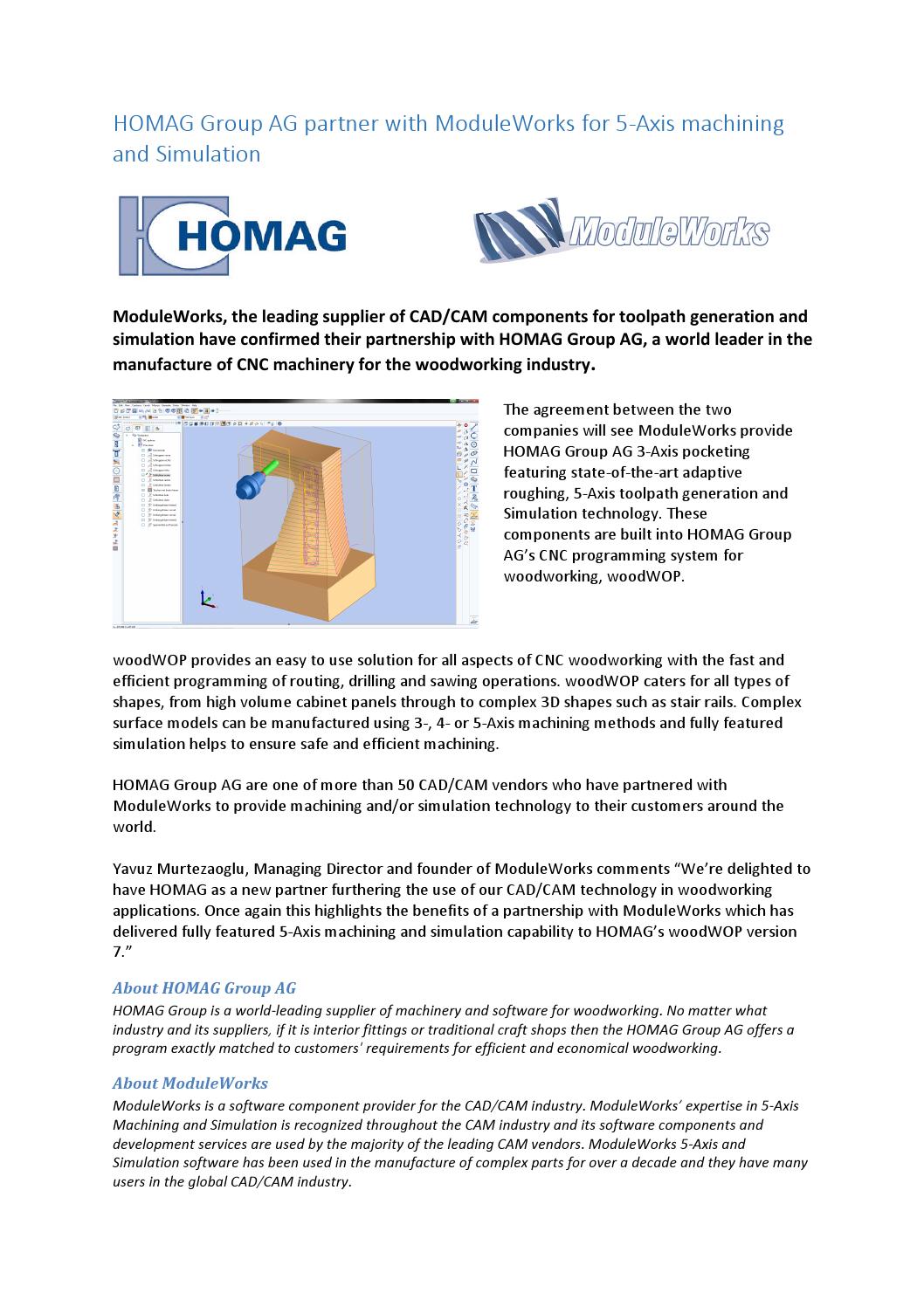 ModuleWorks Press Release HOMAG Group AG partner with ModuleWorks by ...