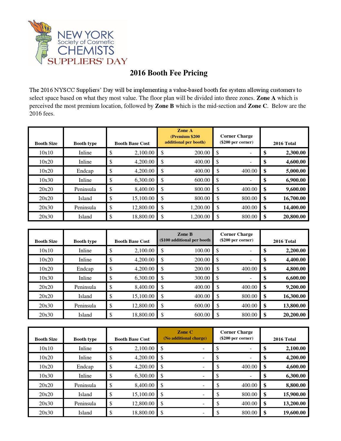 2016-booth-fee-pricing by NYSCC Webmaster - Issuu