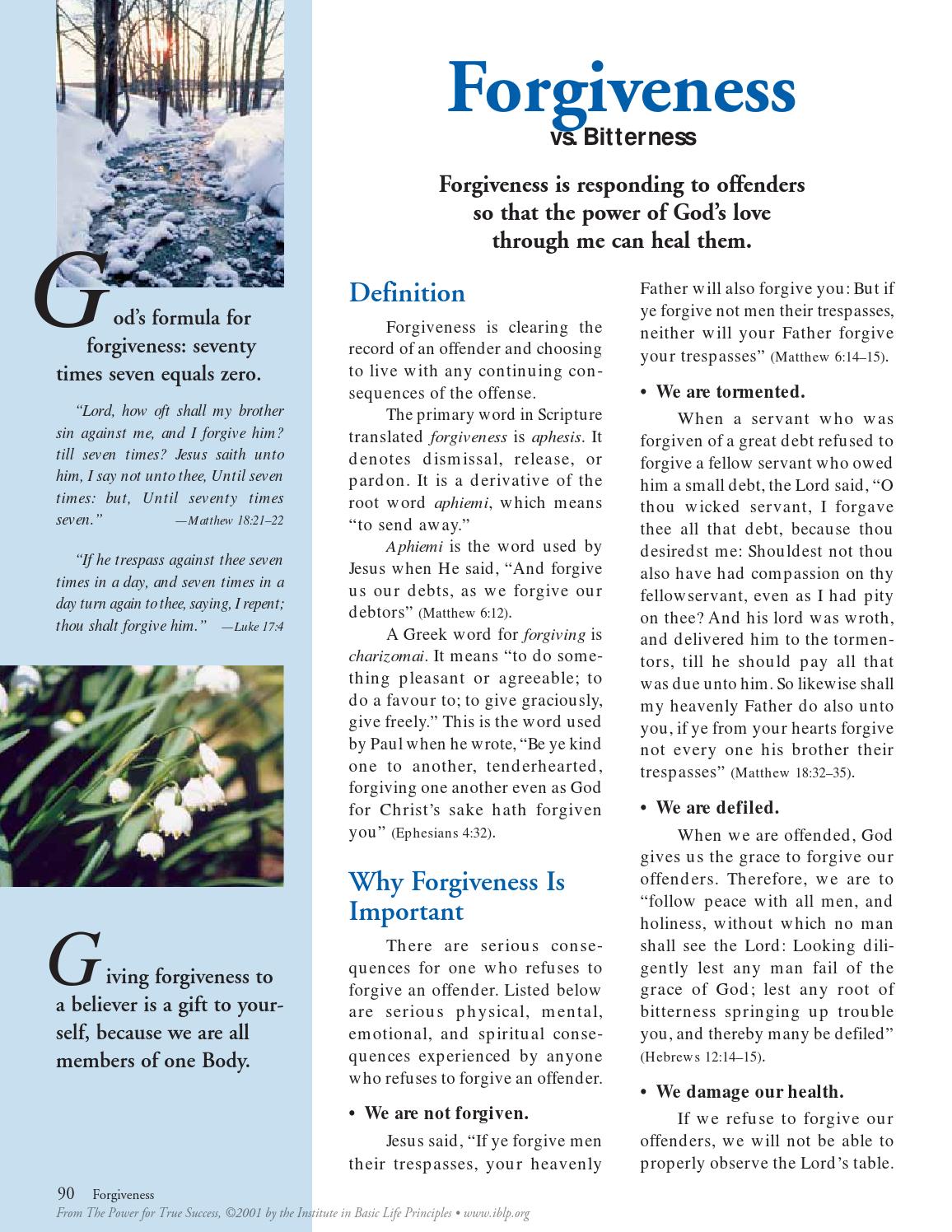 Forgiveness by Institute in Basic Life Principles - Issuu