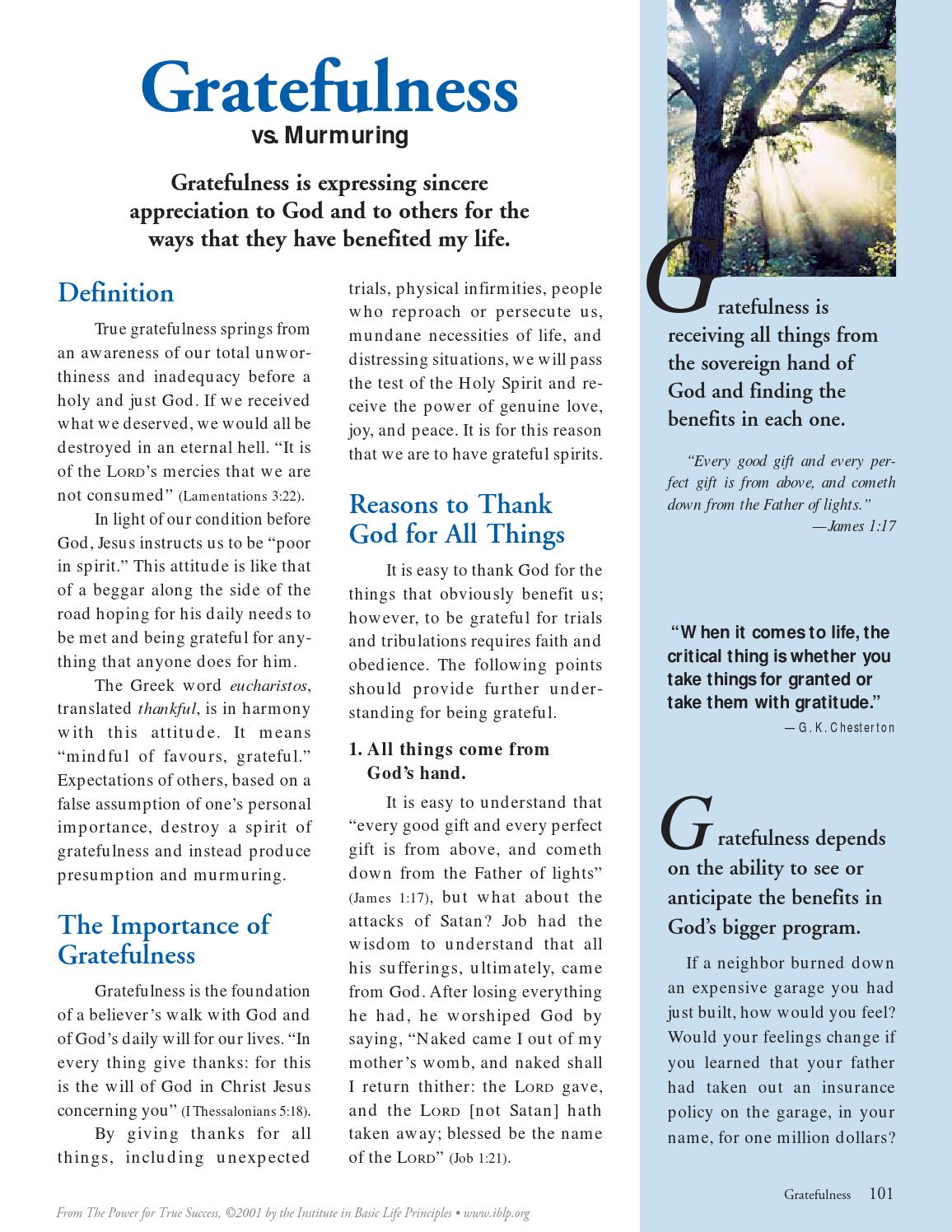 Gratefulness by Institute in Basic Life Principles - Issuu