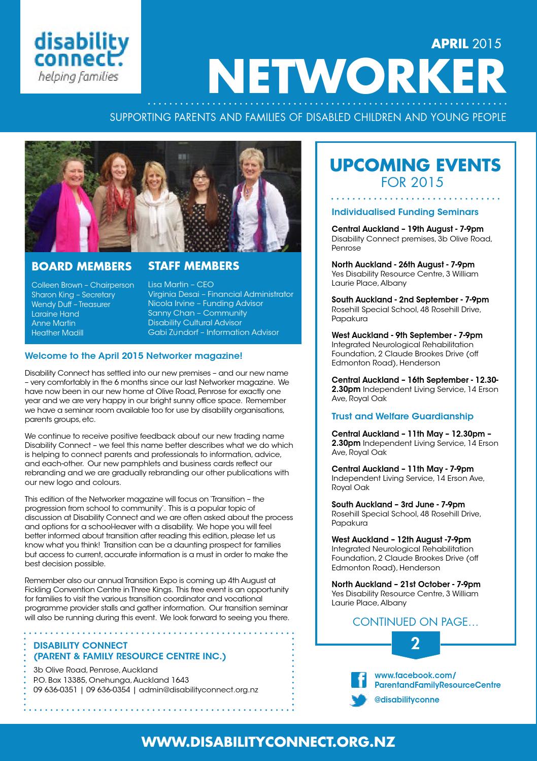 Disability Connect Networker April 2015 by Verve Magazine - Issuu