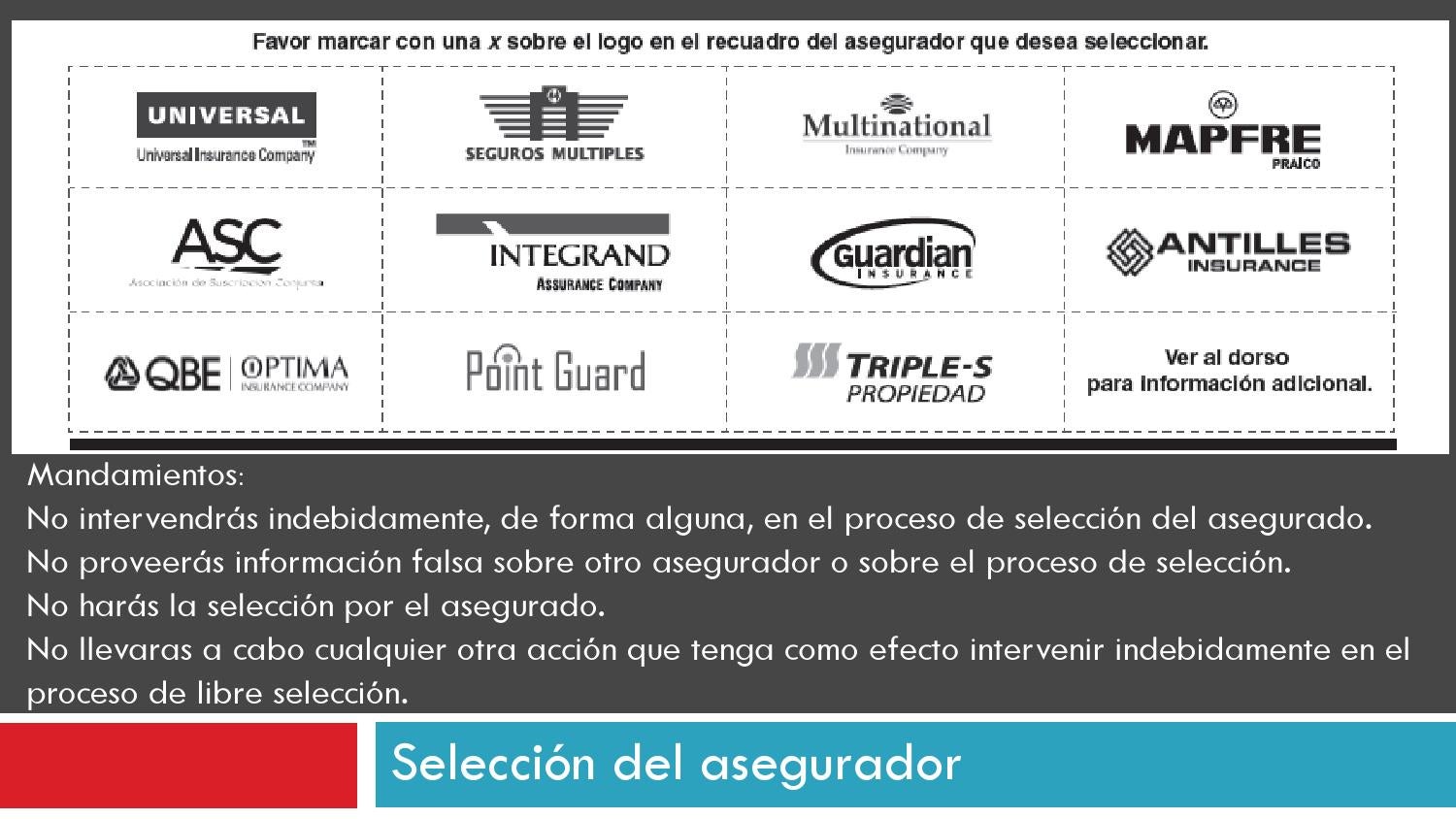 Ley 245-2014 y el Formulario de Selección del Seguro de Responsabilidad ...