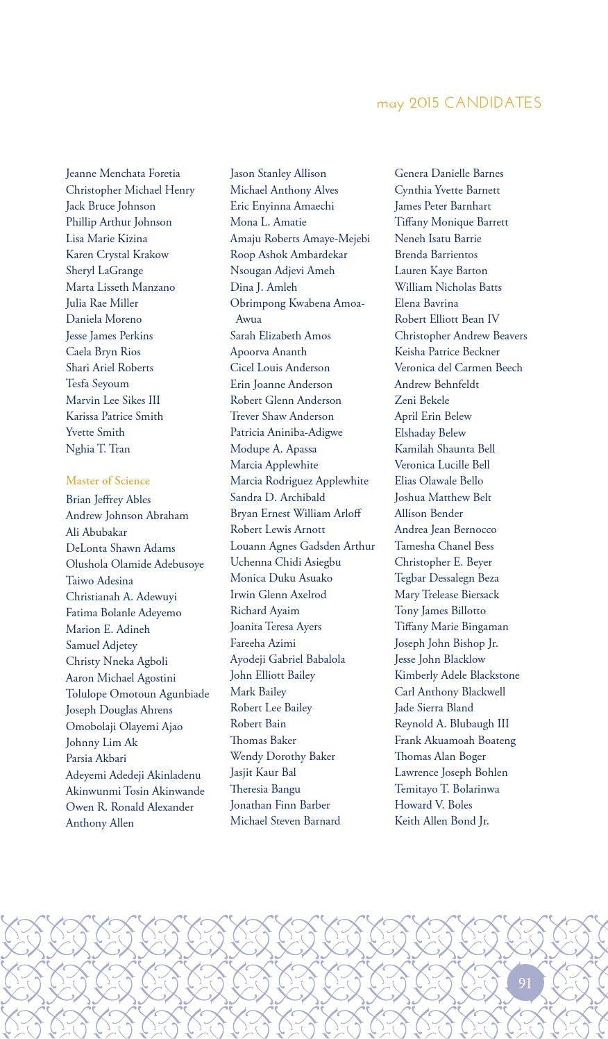 UMUC Commencement Program, 2015 by University of Maryland Global Campus ...
