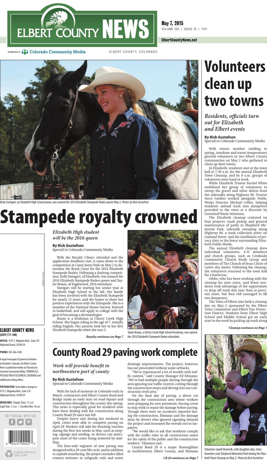 Elbert County News 0507 by Colorado Community Media - Issuu