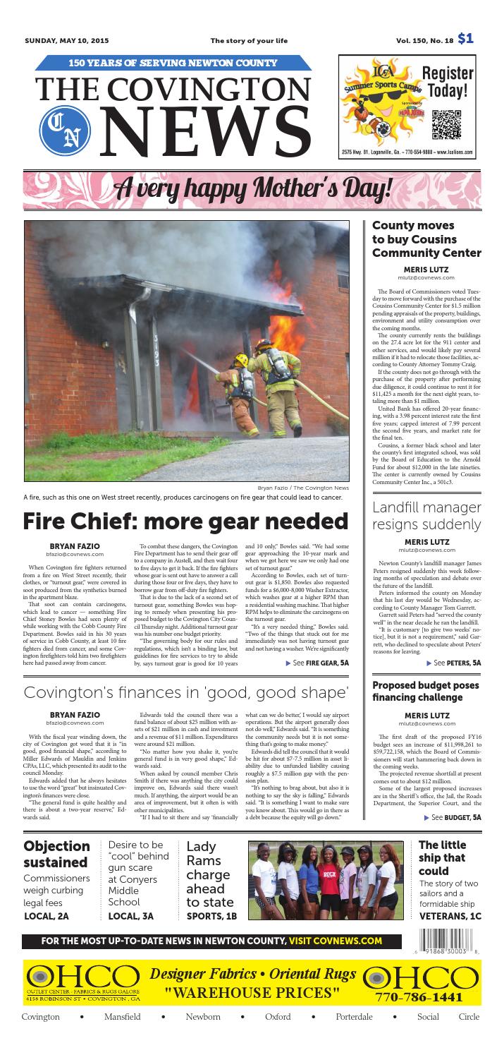 The Covington News Sunday, May 10, 2015 Vol.150, No.18 by The Covington ...