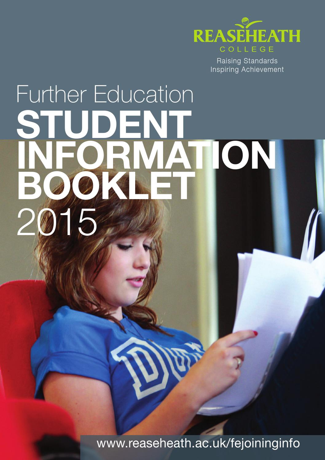Reaseheath Further Education Student Information Booklet 2015 by Reaseheath College - Issuu