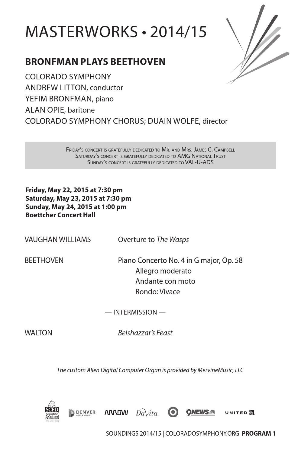Bronfman Plays Beethoven | Program Notes by Colorado Symphony - Issuu