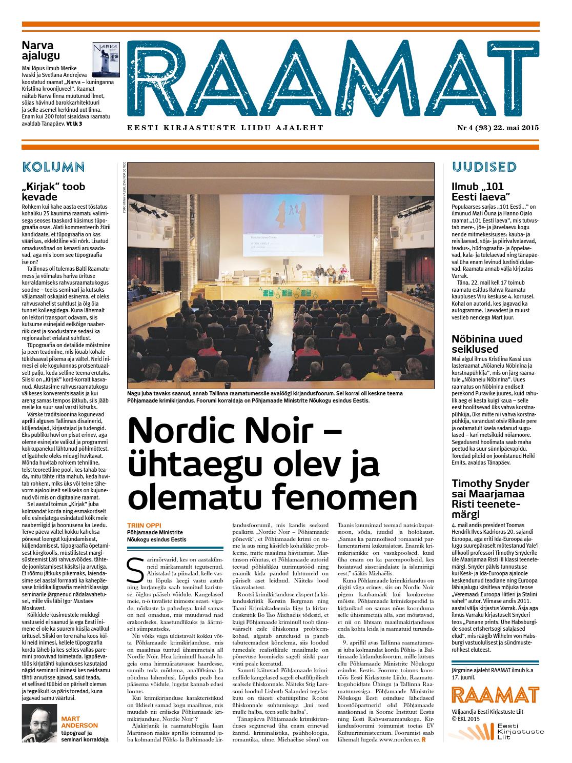 Ajaleht RAAMAT (mai 2015) by Kaidi Urmet - Issuu