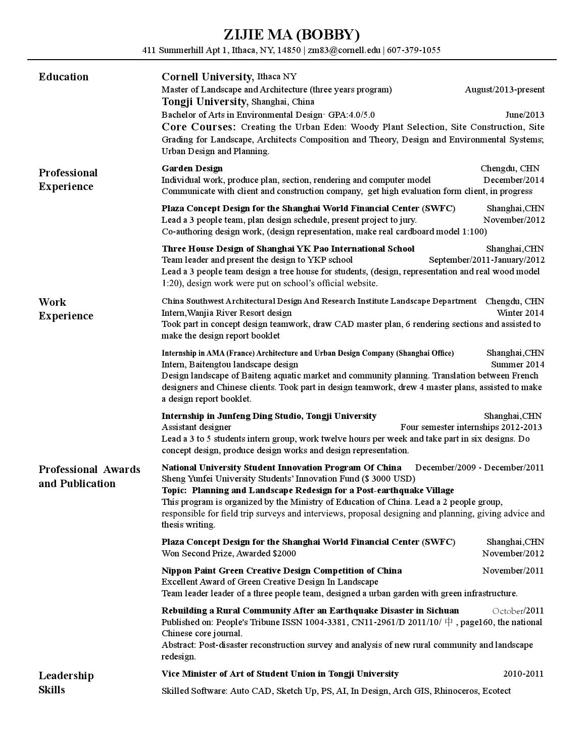 Bobby ma resume 1 page by Zijie Ma - Issuu