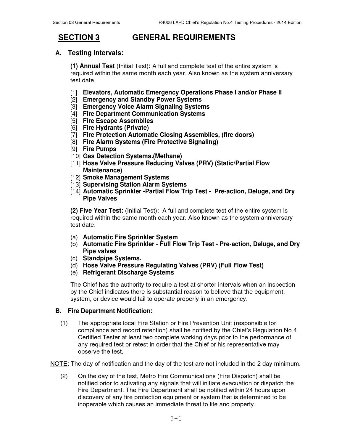 LAFD Chief's Regulation 4 Test Procedures 2014 by Los Angeles Fire ...