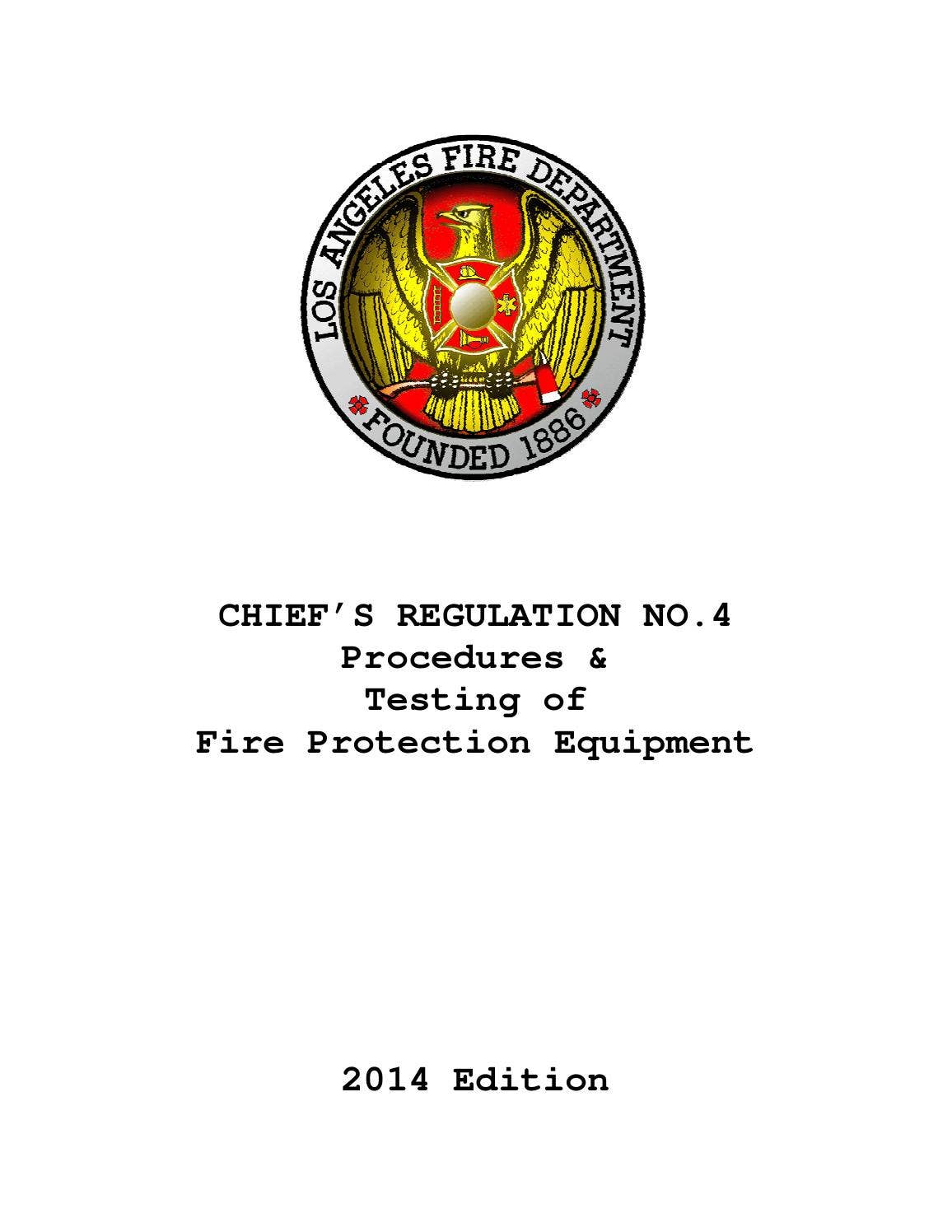 LAFD Chief's Regulation 4 Test Procedures 2014 by Los Angeles Fire ...