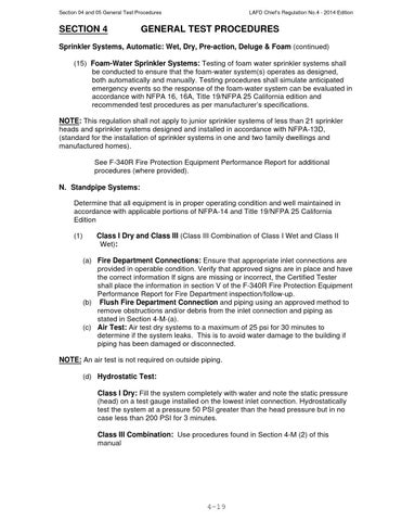 LAFD Chief's Regulation 4 Test Procedures 2014 by Los Angeles Fire ...