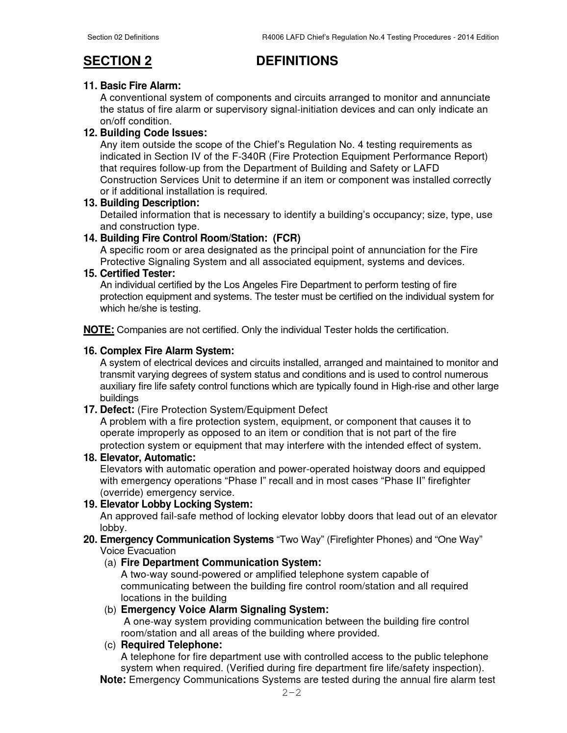 LAFD Chief's Regulation 4 Test Procedures 2014 by Los Angeles Fire ...