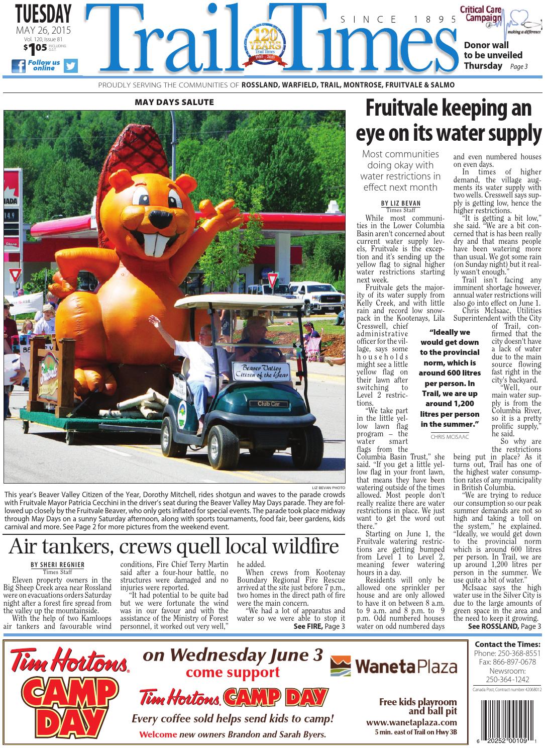 Trail Daily Times, May 26, 2015 by Black Press Media Group - Issuu
