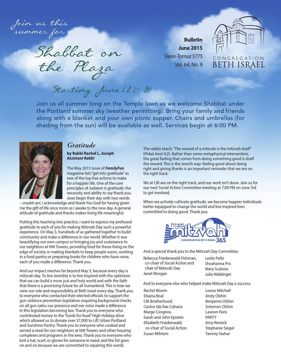 June 2015 Bulletin - Congregation Beth Israel, Portland Oregon by ...