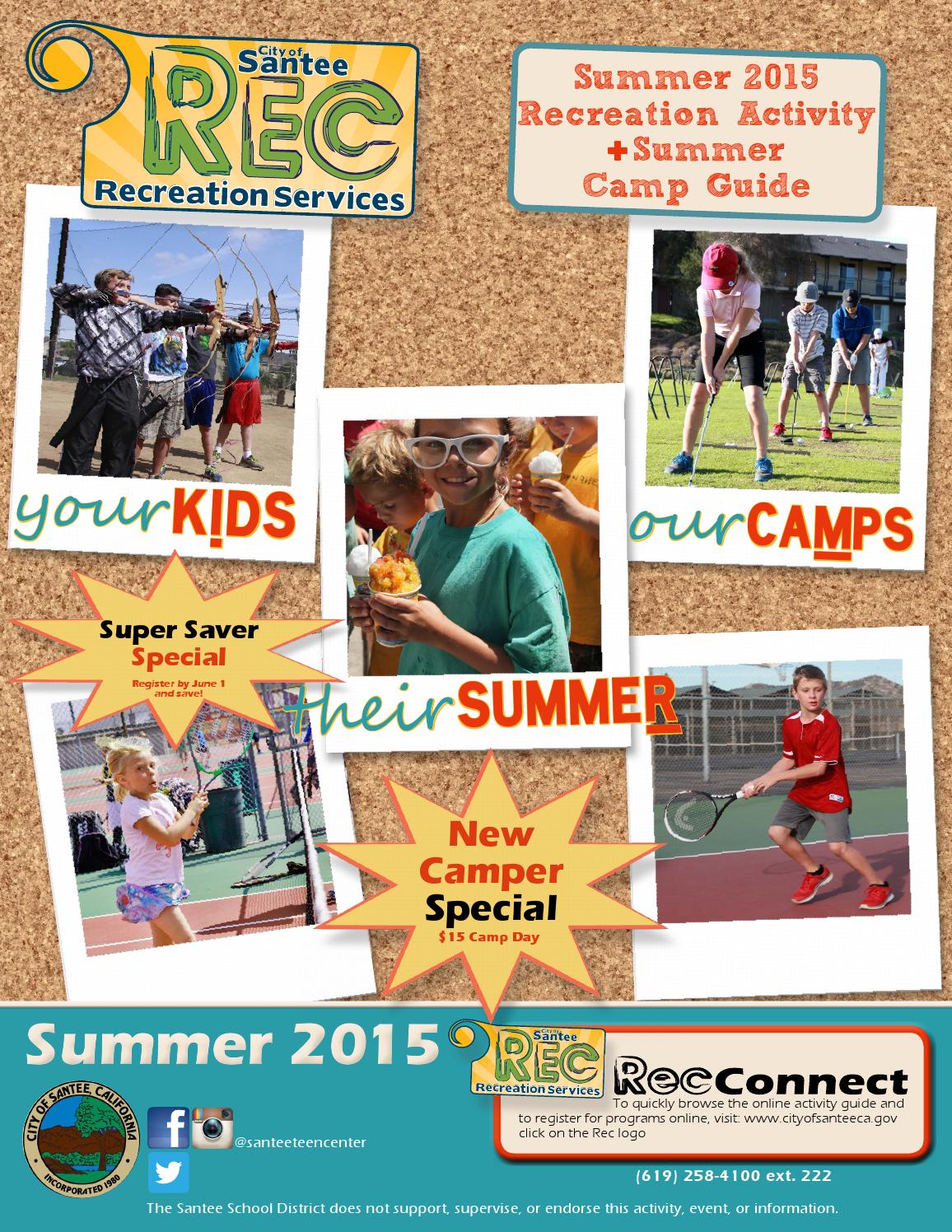 Summer 2015 Recreation Activity + Summer Camp Guide by City of Santee ...
