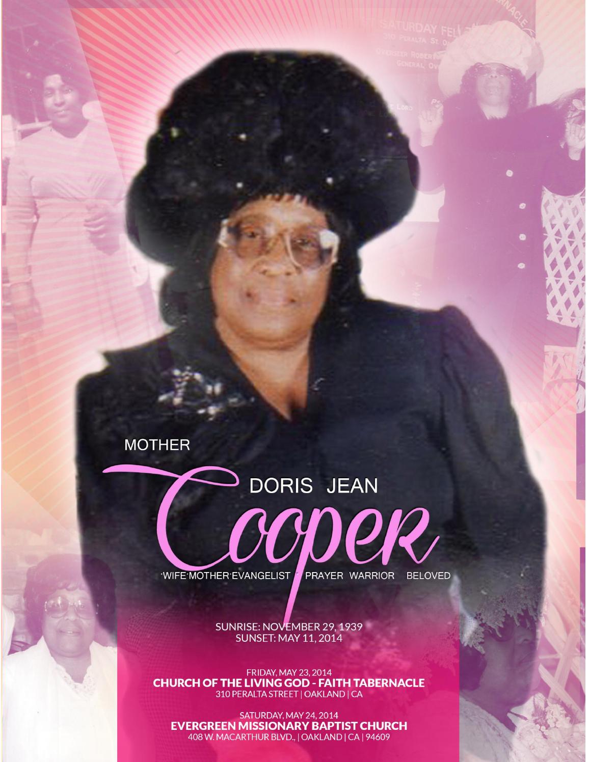 Mother Doris Cooper by Designed4Honor - Cynthia Bobo Parker - Issuu