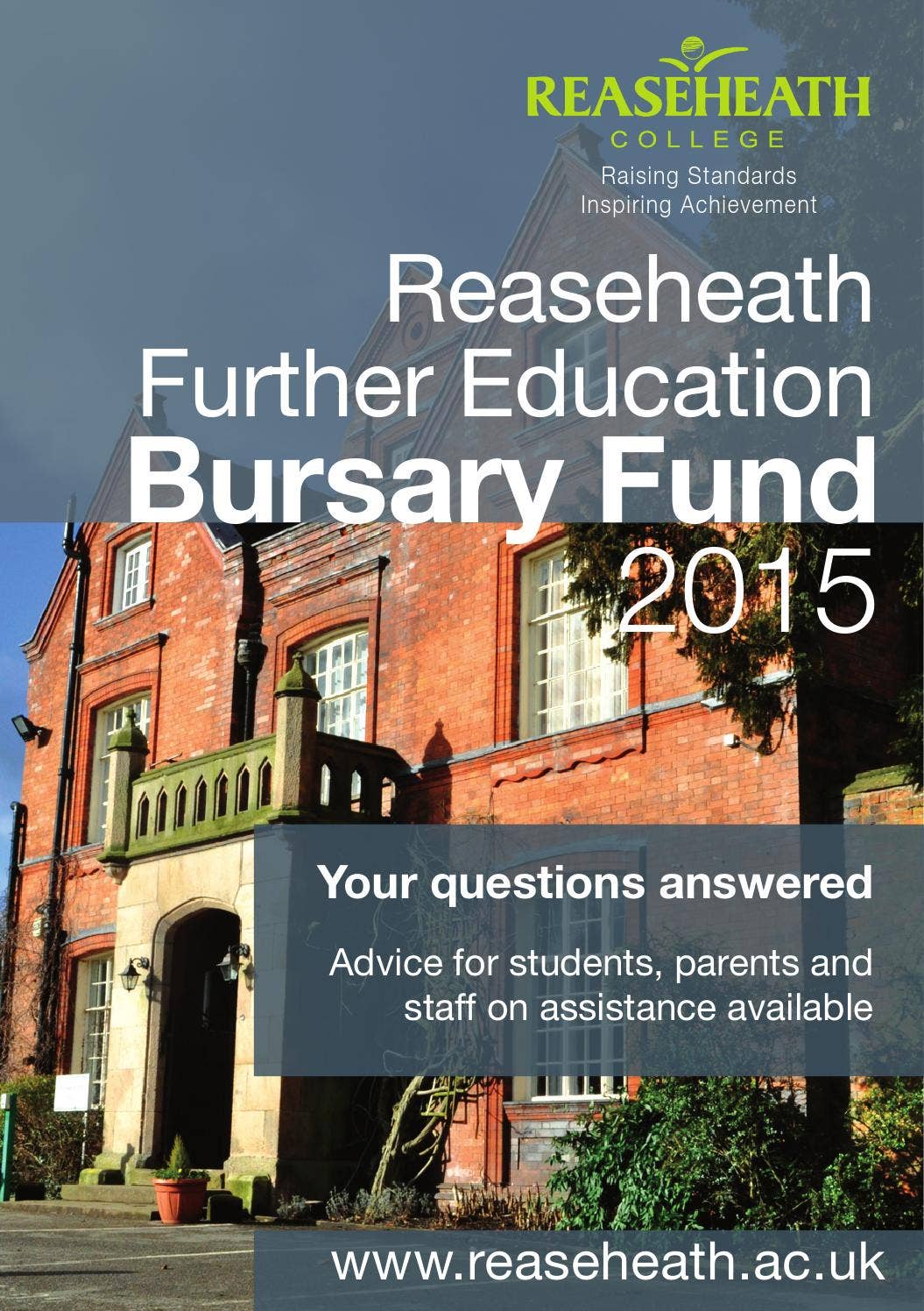 Reaseheath College - Further Education Bursary Fund 2015 by Reaseheath College - Issuu