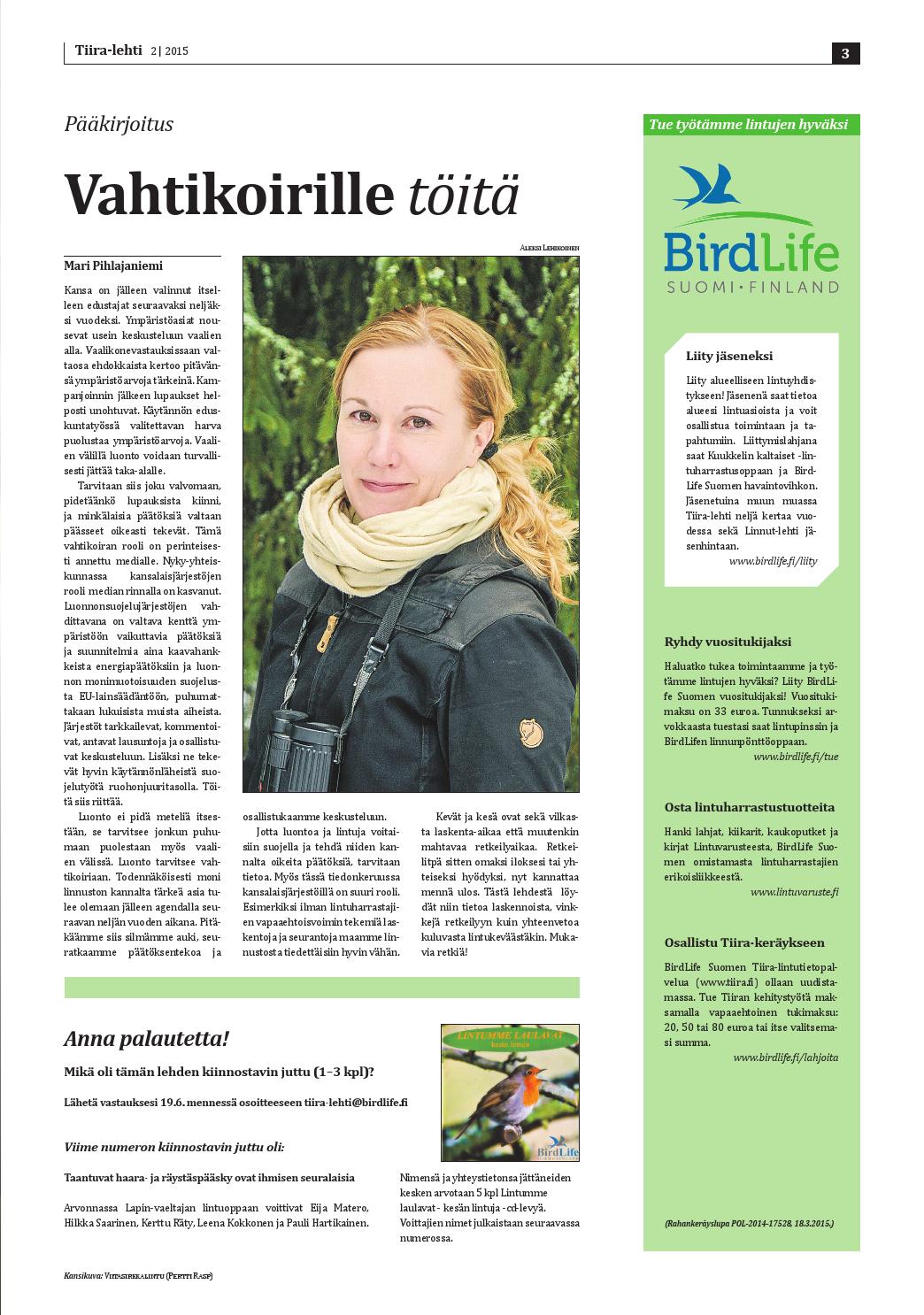 Tiira 2/2015 by BirdLife Suomi - Issuu