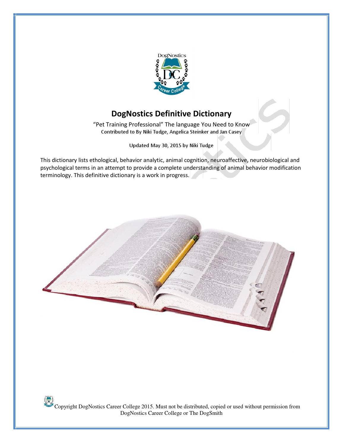Definitive Dictionary For Training Professionals by The Pet ...
