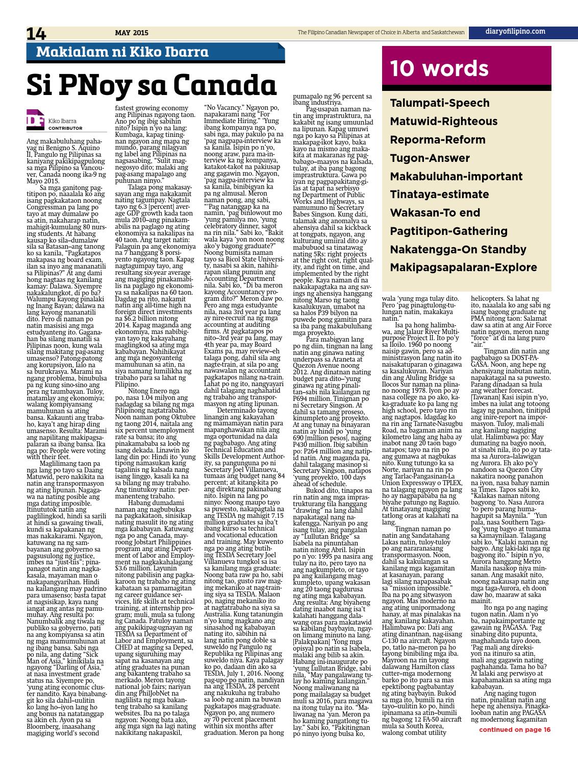 Diaryo Filipino May 2015 Issue by Diaryo Alberta - Issuu