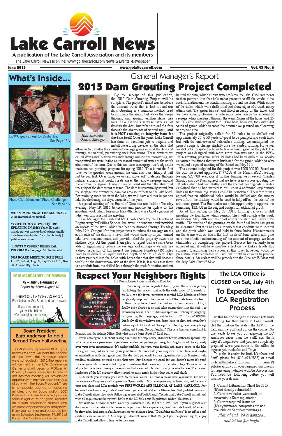 Lake Carroll News June 2015 by Lake Carrol News - Issuu
