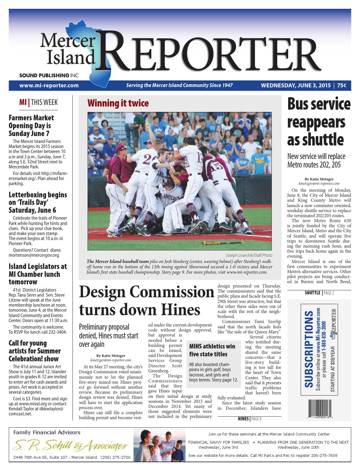 Mercer Island Reporter, June 03, 2015 by Sound Publishing - Issuu