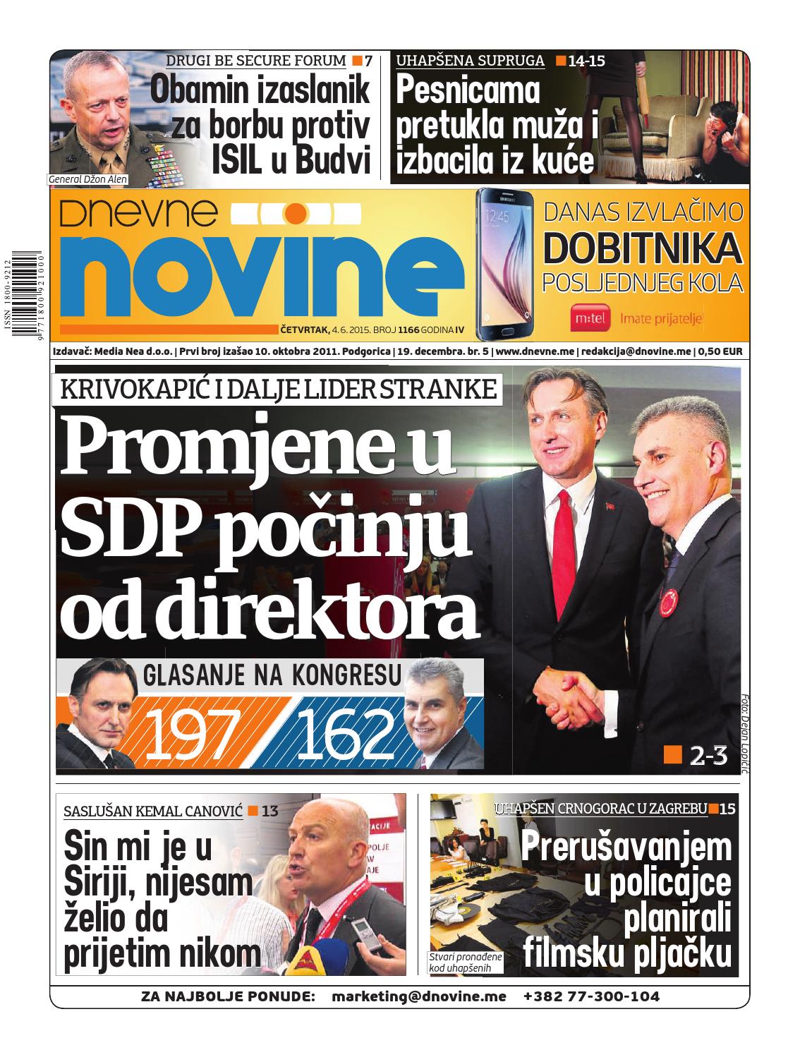 Naslovna 4. jun 2015. by Dnevne Novine - Issuu