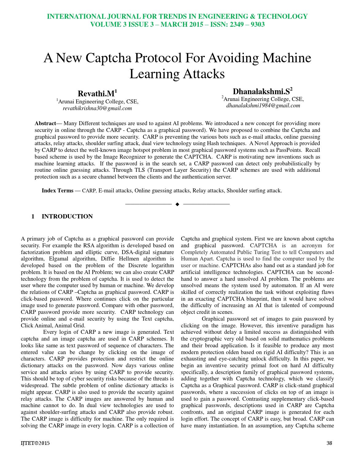 A New Captcha Protocol For Avoiding Machine Learning Attacks by ...