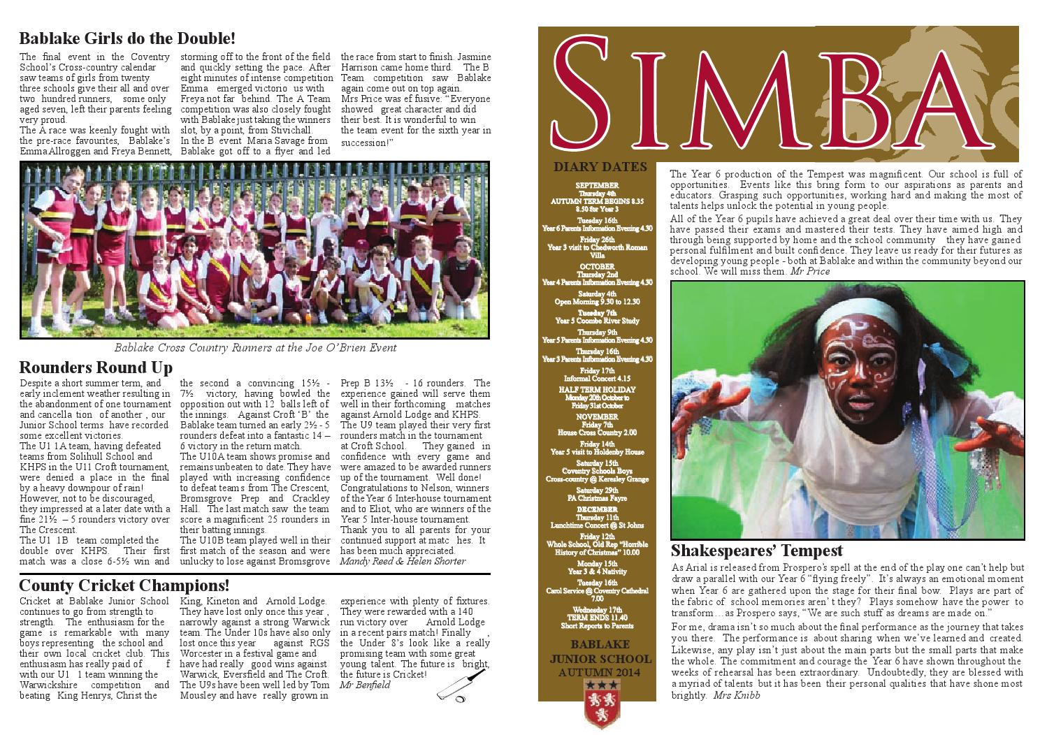 Simba - Summer 2014 by Bablake - Issuu