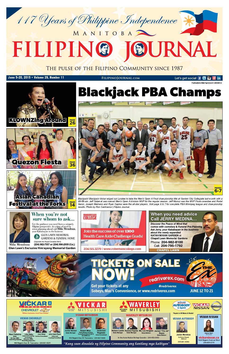 Filipino Journal Manitoba Edition Jun. 05 - 20, 2015 by Filipino ...